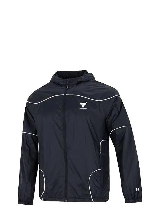 Under Armour Project Rock Full Zip Windbreaker - Black/white