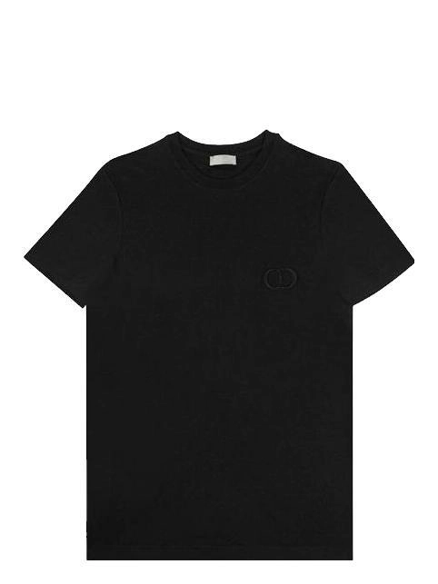 Dior Cd Icon Logo Embroidered Short-sleeved - Black