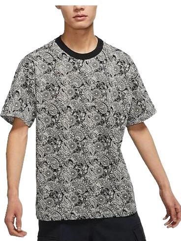 Nike Curved Teardrop Printing Cotton Short Sleeve Sail White T-shirt - Multi-color