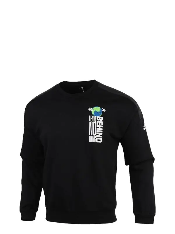 Adidas Earth Letter Printing Casual Sweatshirt - Black