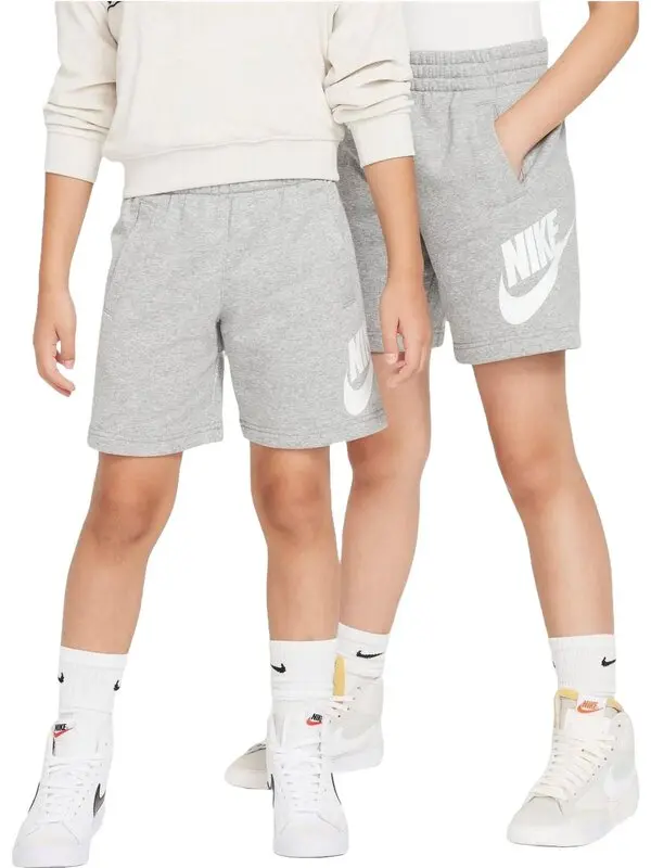 Nike Club Fleece Swoosh Shorts - Grey/white