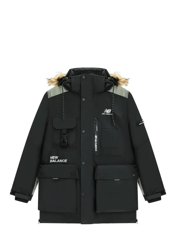 NEW BALANCE Logo Classic Down Jacket - Black/grey