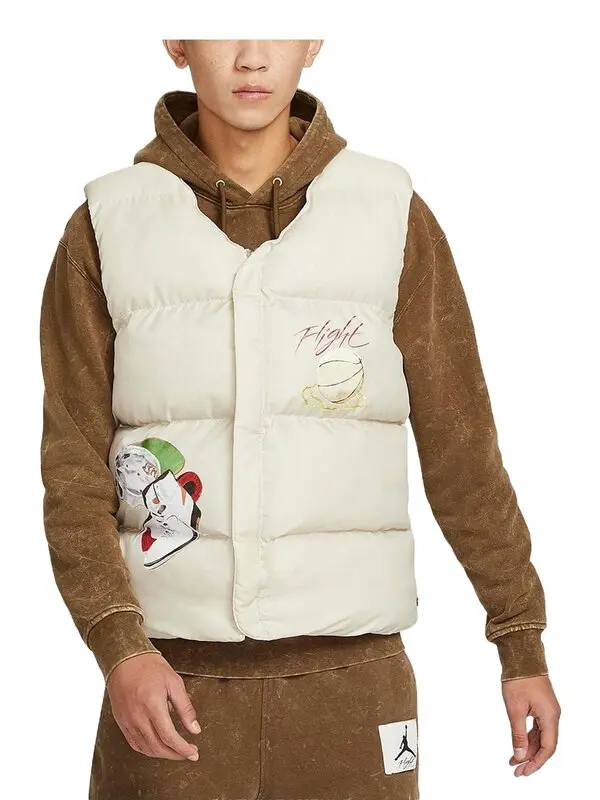 JORDAN Artist Series Puffer Vest - White/multi-color