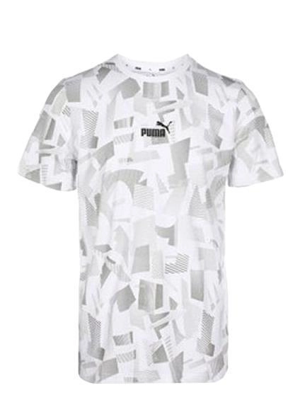 PUMA Summer Print Aop T-shirt 'white Grey Black - White/grey/black
