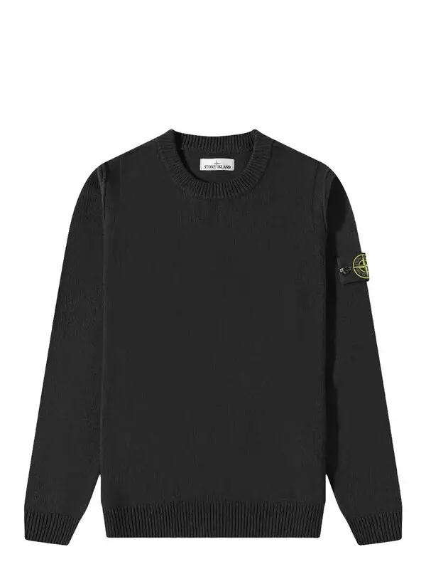Stone Island Lambswool Crew Neck Knit - Black