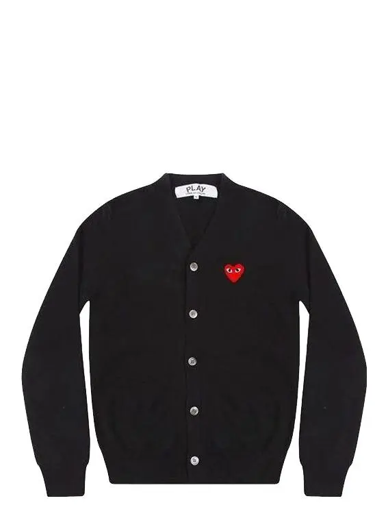 Play Comme Des Garcon Emblem Cardigan - Black