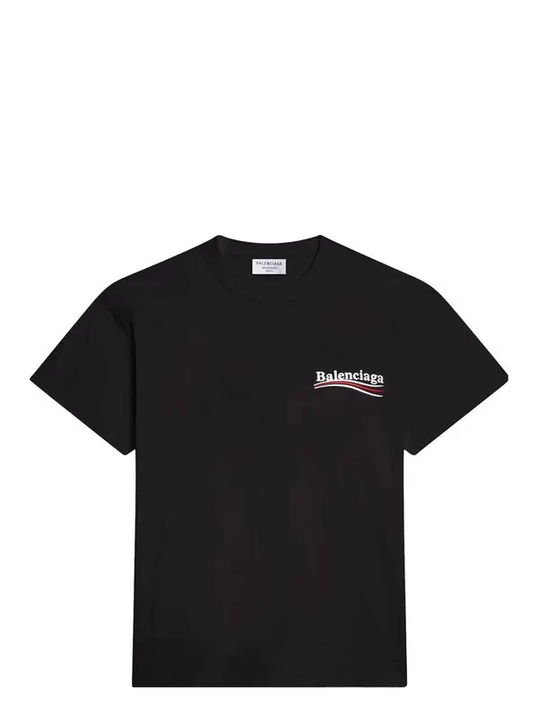 Balenciaga Political Campaign Logo T-shirt - Black