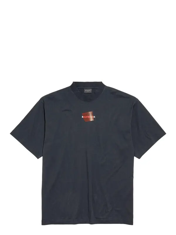 Balenciaga Taped Back T-shirt 'black - Black/white/red