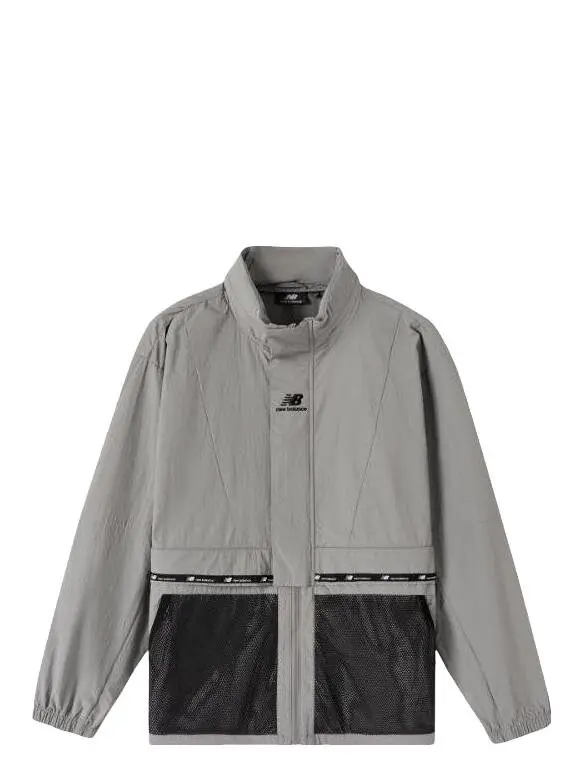 NEW BALANCE Athletic Jacket With Mesh Panels - Grey/black
