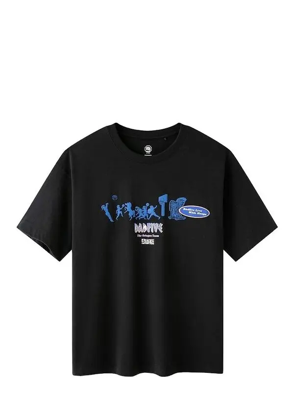 LI-NING Badfive Graphic T-shirt 'black Blue - Black/blue