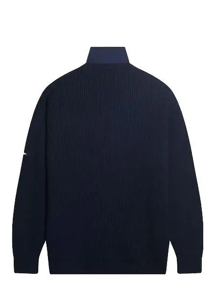 Balenciaga Layered Trompe L'oeil Knit Sweater - Navy