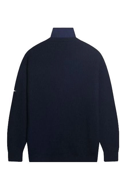 Balenciaga Layered Trompe L'oeil Knit Sweater - Navy