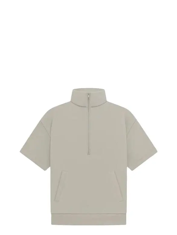 Fear Of God Drop2 Ss23 3/4 Sleeve Half Zip Pullover - Grey