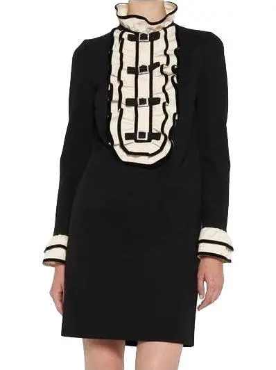 Gucci Viscose Jersey Dress With Ruffles - Black