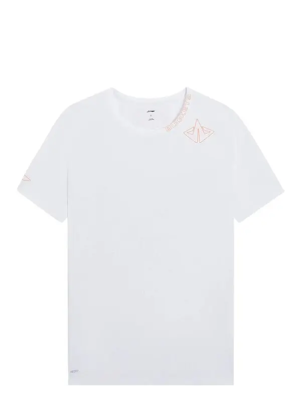 LI-NING Hoops Buckets Graphic T-shirt 'white - White/orange