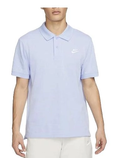 Nike Solid Color Lapel Short Sleeve Light Sea Blue Polo Shirt - Multi-color