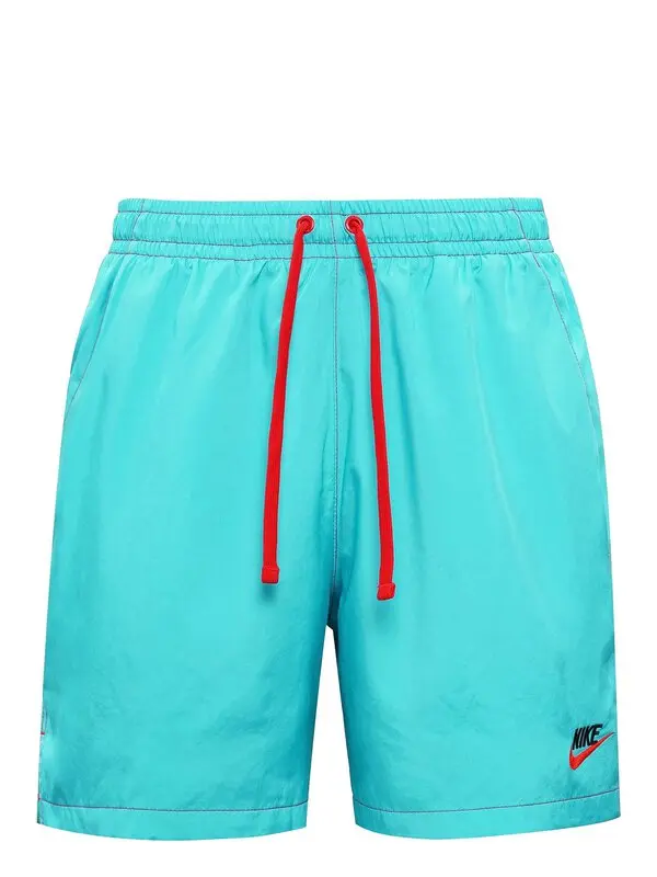 Nike Logo Embroidered Training Sports Woven Shorts - Blue