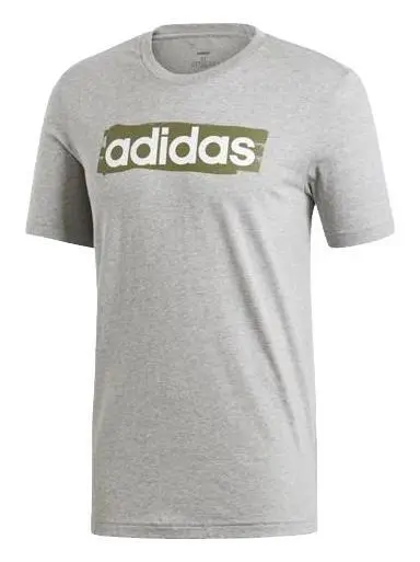 Adidas Alphabet Logo Printing Sports Short Sleeve Gray - Grey