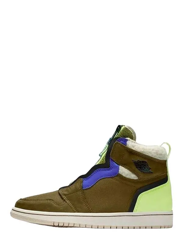 JORDAN Air 1 Retro High Zip 'utility Pack' Sneakers - Olive Flak/black-volt Glow-beach
