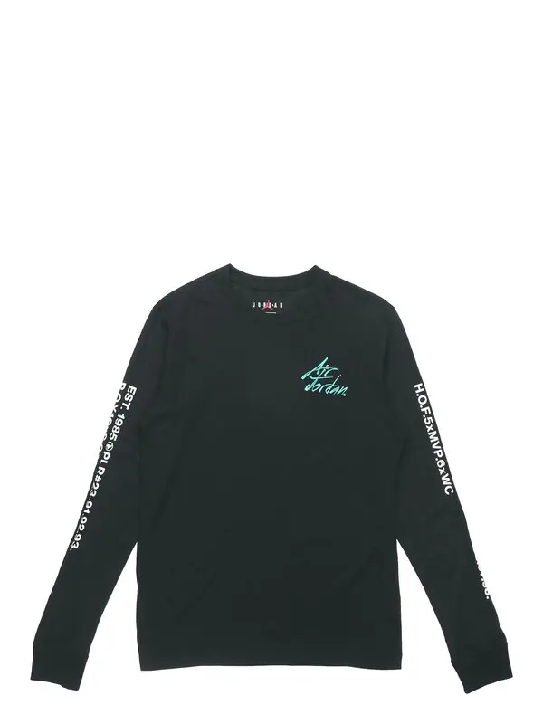 JORDAN Air Embroidered Alphabet Printing Long Sleeve Crewneck - Black