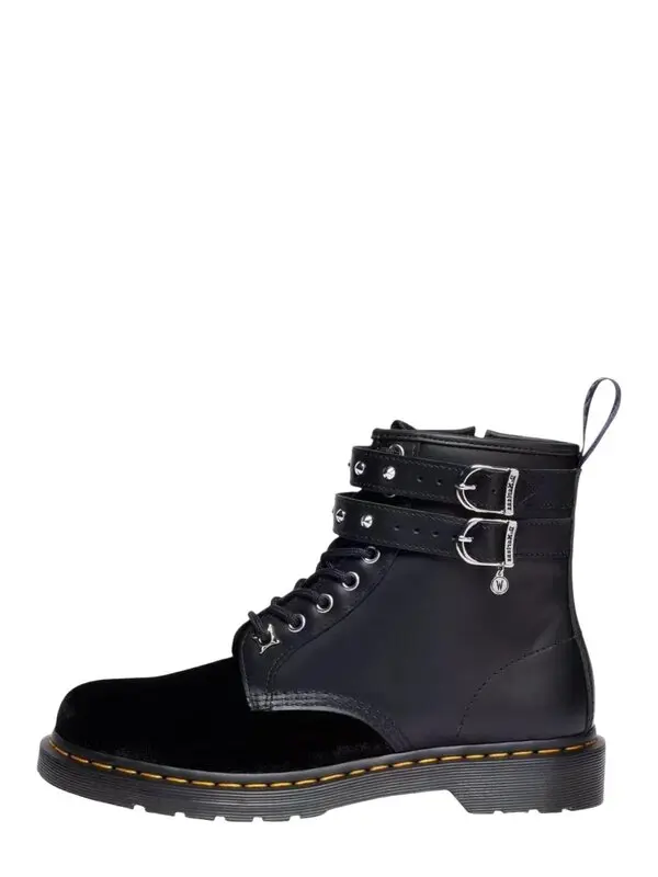 Dr. Martens X Wednesday 1460 Velvet Combat Boots - Black