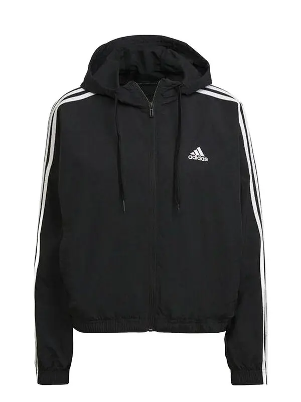 Adidas Essentials Repeat Logo Loose-fit Windbreaker - Black/white