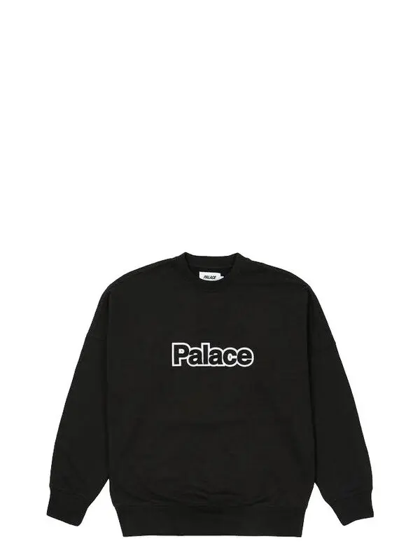 PALACE Word Crew Sweater - Black