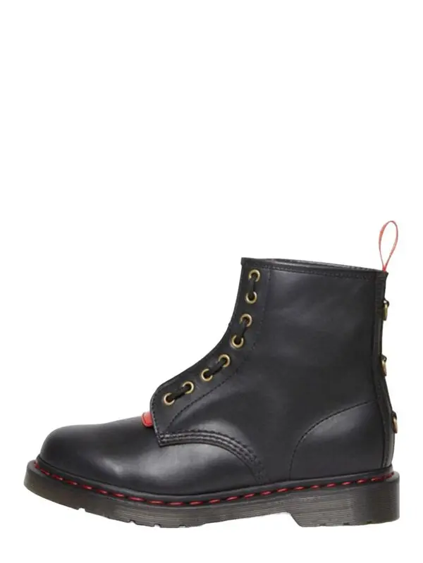 Dr. Martens 1460 Year Of The Rabbit Leather Lace Up Boots - Black/red