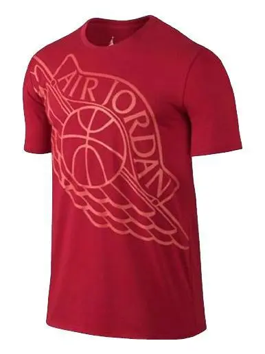 JORDAN Logo Athleisure Casual Sports Short Sleeve - Red