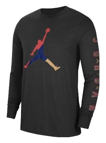JORDAN Multi-color Alphabet Logo Long Sleeves - Black