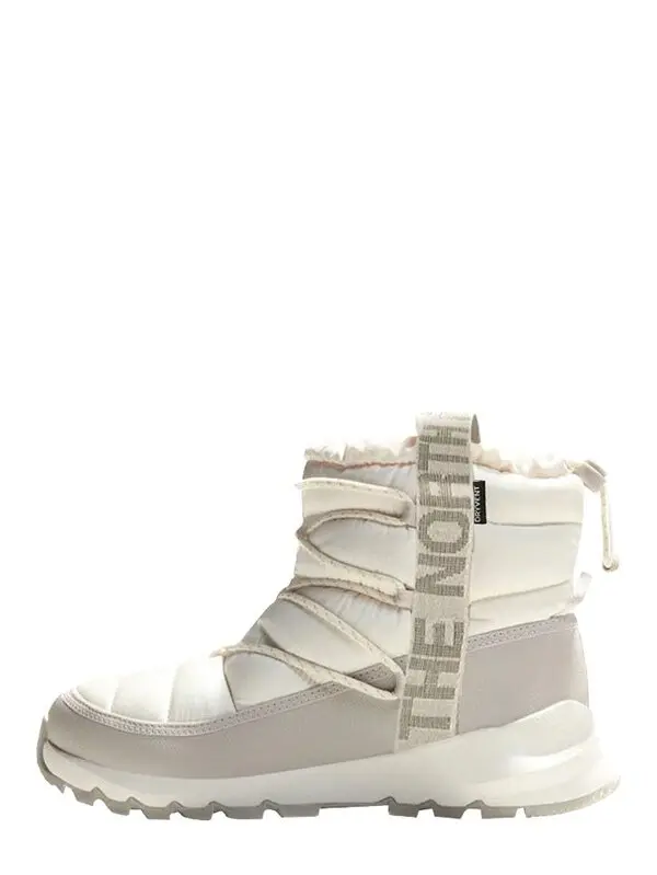 The North Face Thermoball Lace Up Waterproof Boots - White/beige/grey