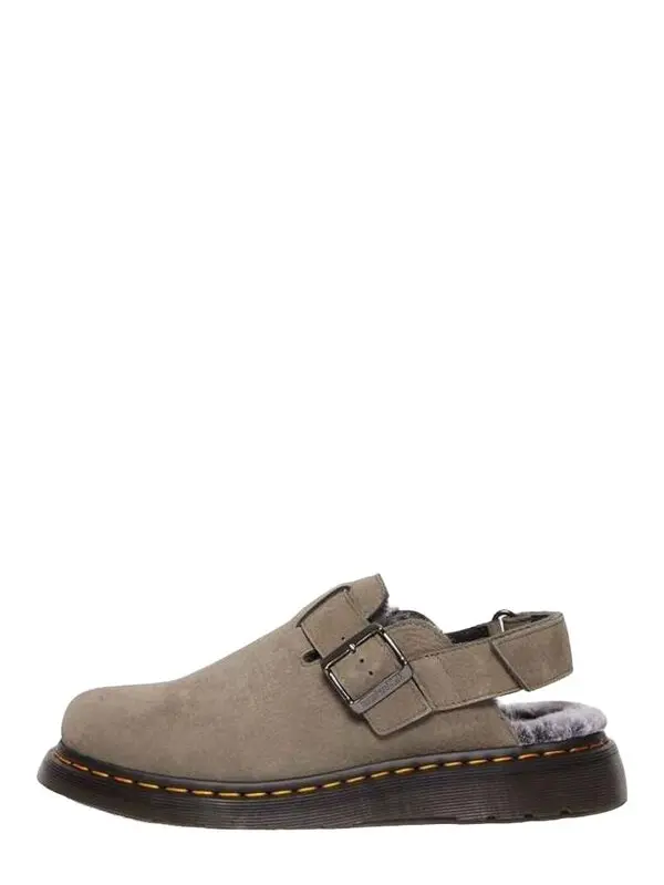 Dr. Martens Jorge Ii Faux Fur Lined Nubuck Slingback Mules - Grey