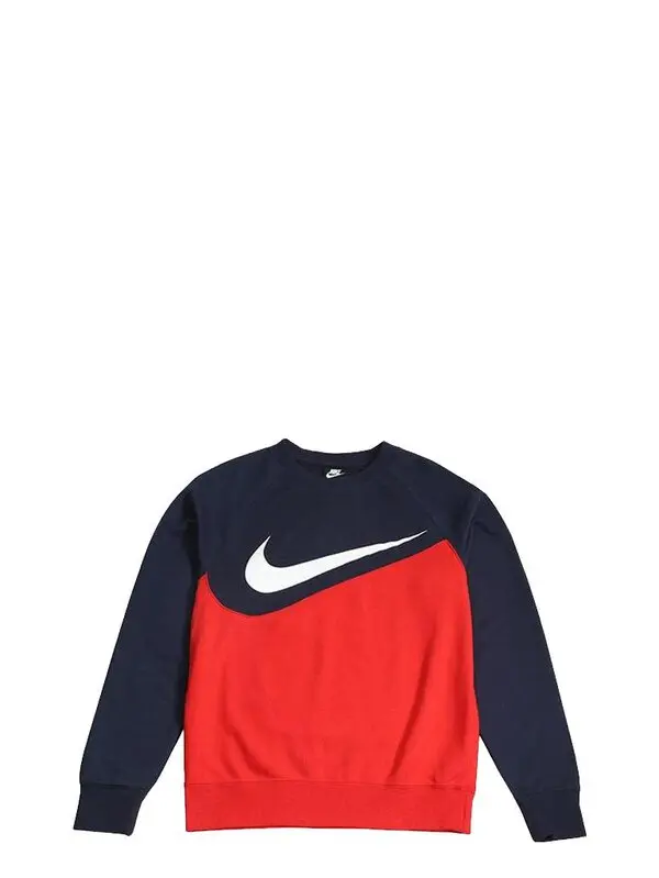 Nike Logo Splicing Crewneck Pullover - Red