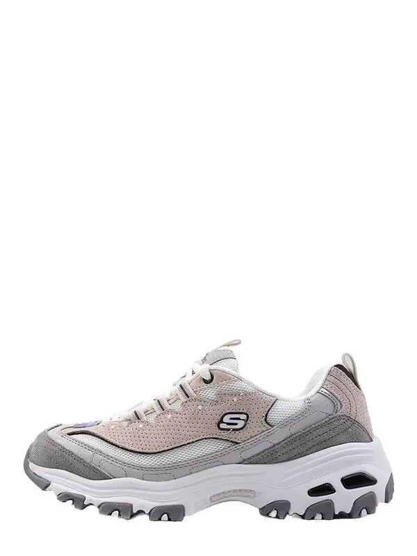 Sketchers D'lites 1.0 Casual Lace-up Sneakers - White/pink