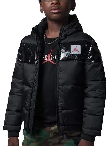 JORDAN Bold Stripe Puffer Jacket - Black