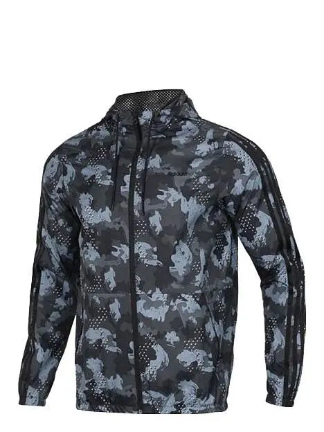Adidas Camouflage Hooded Casual Jacket - Black