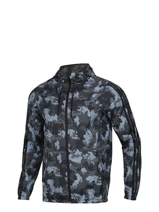 Adidas Camouflage Hooded Casual Jacket - Black