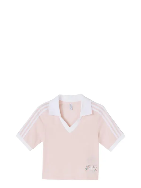 Adidas Originals Cropped Polo Shirt - Pink