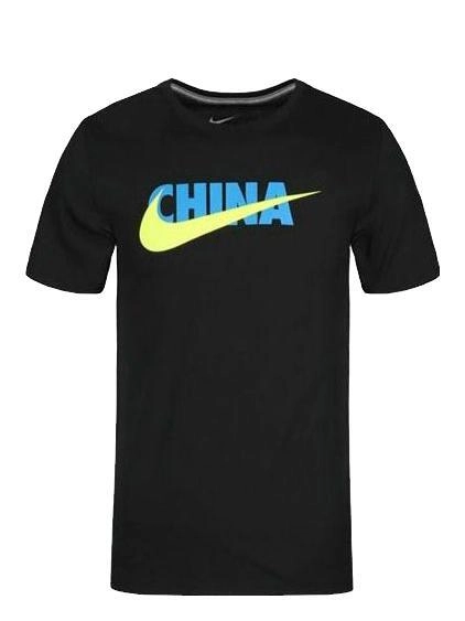 Nike Letter Printing Causual Knit Ventilate Round Collar Male - Black