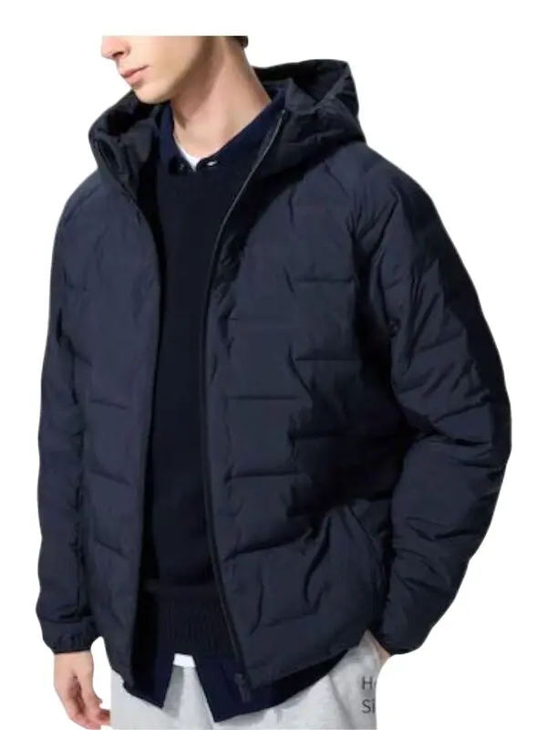 Uniqlo Pufftech Hooded Parka With Double-weave Fabric - Navy