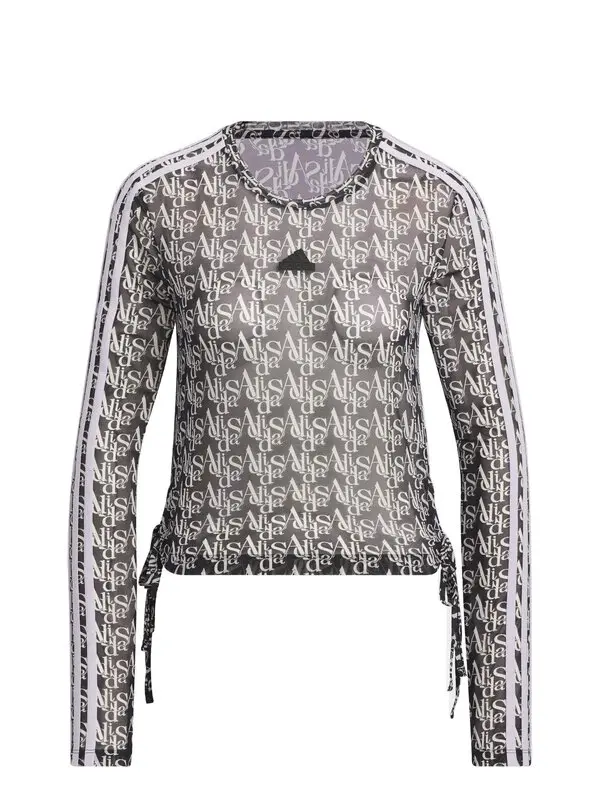 Adidas Long Sleeve Mesh All-over Print T-shirt - Black/white