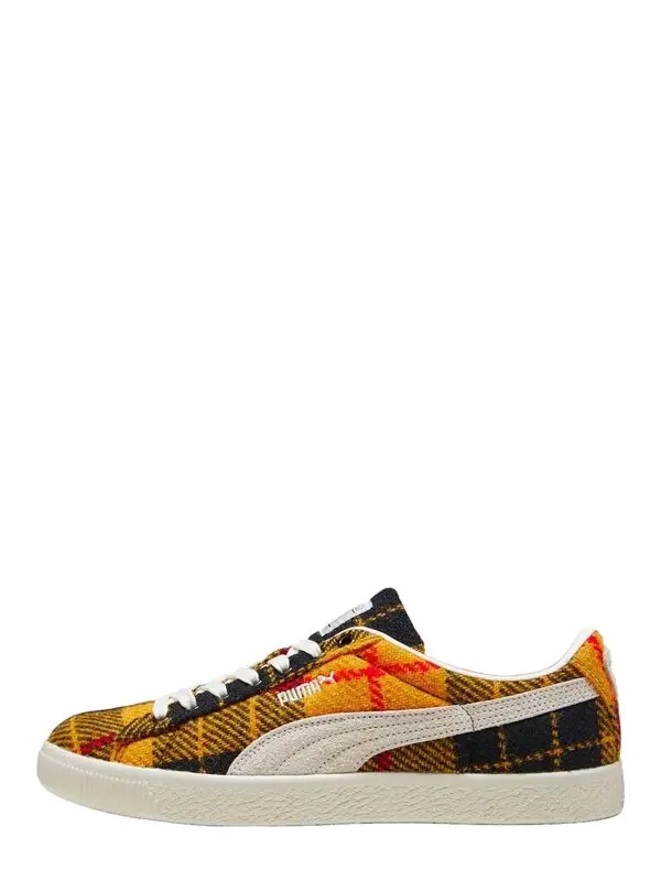 PUMA X Harris Tweed Suede Vintage "tartan Yellow" Lace-up Sneakers - Frosted Ivory/yellow