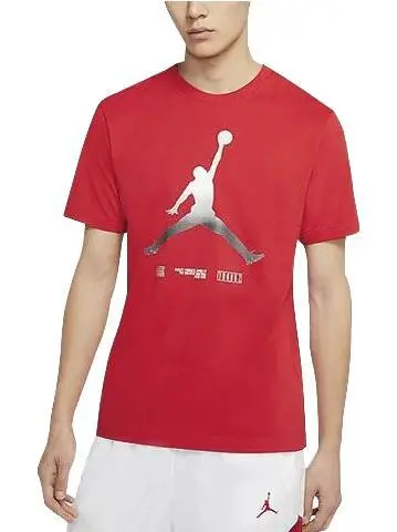 JORDAN Legacy Aj11 Printing Pattern Short Sleeve Large - Red