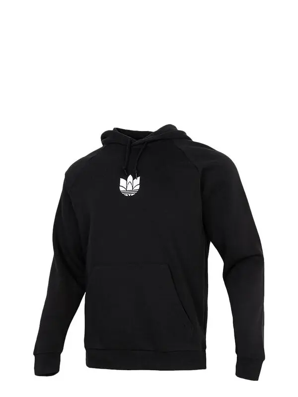 Adidas Originals 3d Trefoil Print Fleece Hoodie - Black