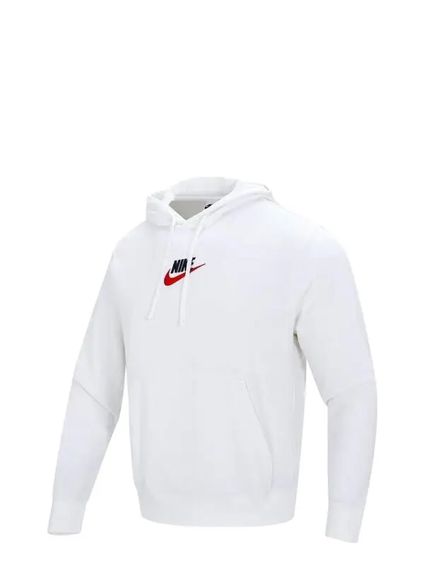 Nike Club Pullover Hoodie - White/red