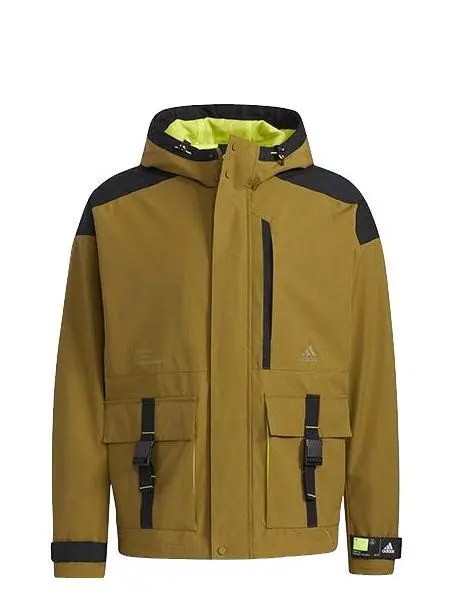 Adidas Th Woven Bagjk Hooded Jacket - Brown
