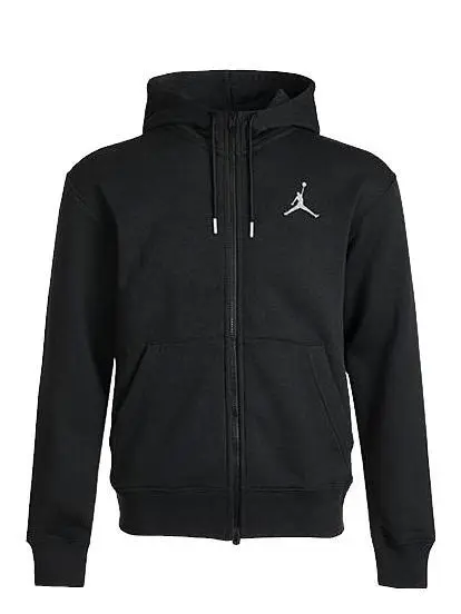 JORDAN Air Logo Print Hooded Zip-up Jacket - Black