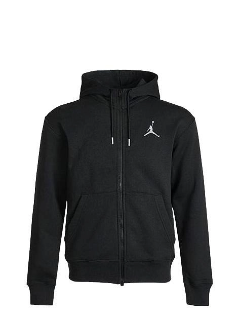 JORDAN Air Logo Print Hooded Zip-up Jacket - Black