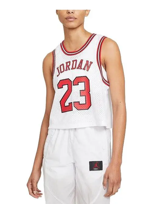 JORDAN Air Essential Knit Net Ventilate Basketball Jersey - White