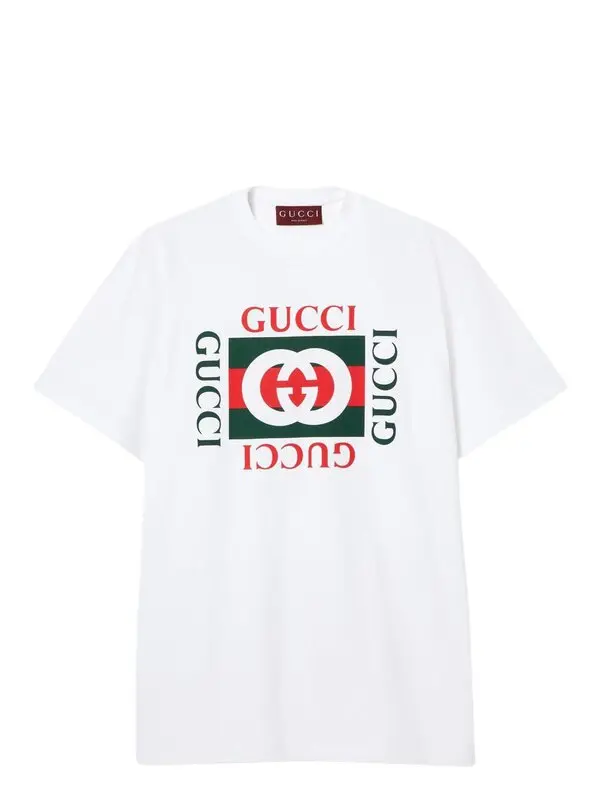 Gucci Printed Cotton Jersey T-shirt - White